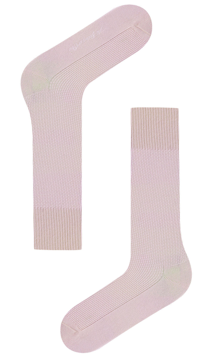 Blush Pink Textured Socks | Mens Casual Solid Color Crew Dress Socks | OTAA