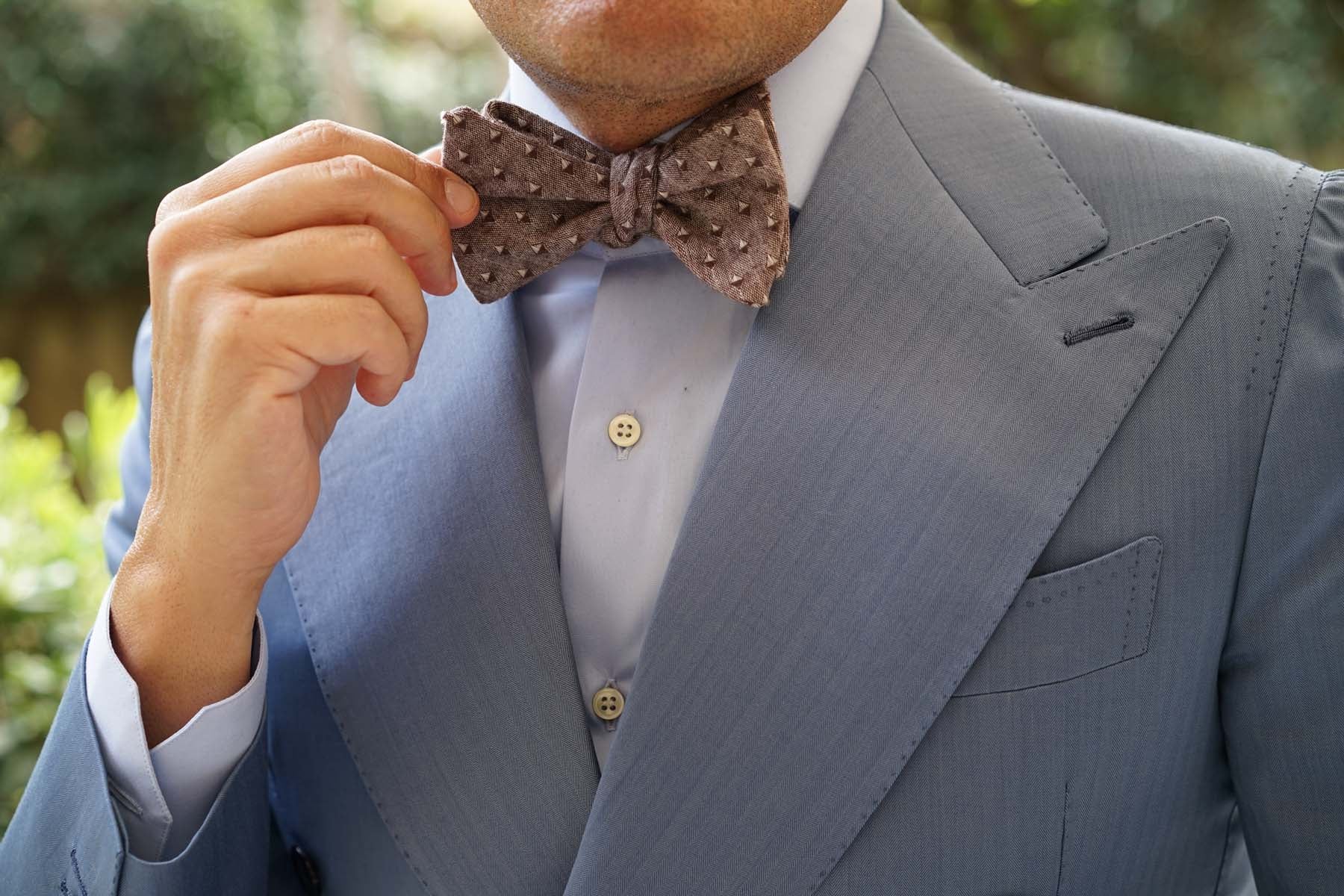 Inception Brown Linen Self Bow Tie | Patterned Untied Bowties AU | OTAA