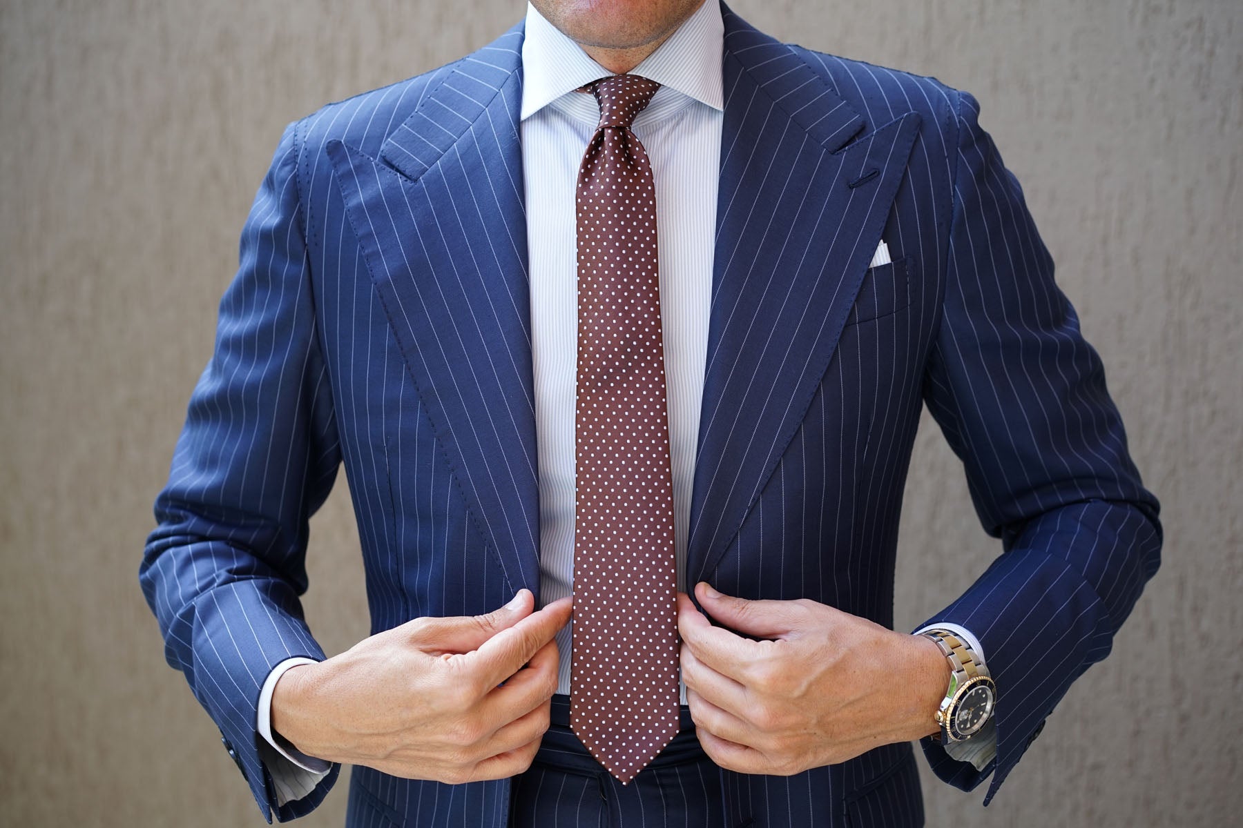 Brown Mini Polka Dots Skinny Tie | Mens Designer Slim Ties Neckties AU ...