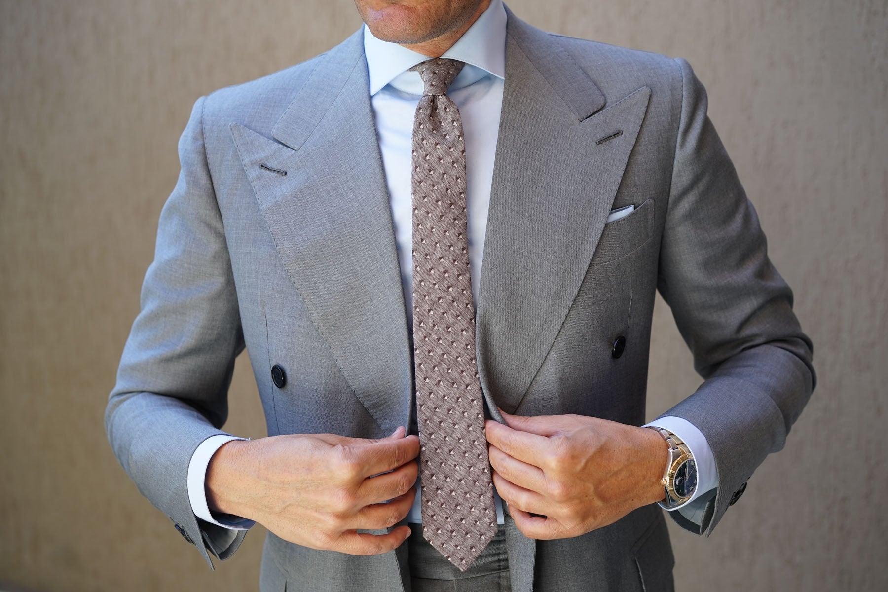 Inception Brown Linen Skinny Tie | Designer Slim Ties for Men AU | OTAA