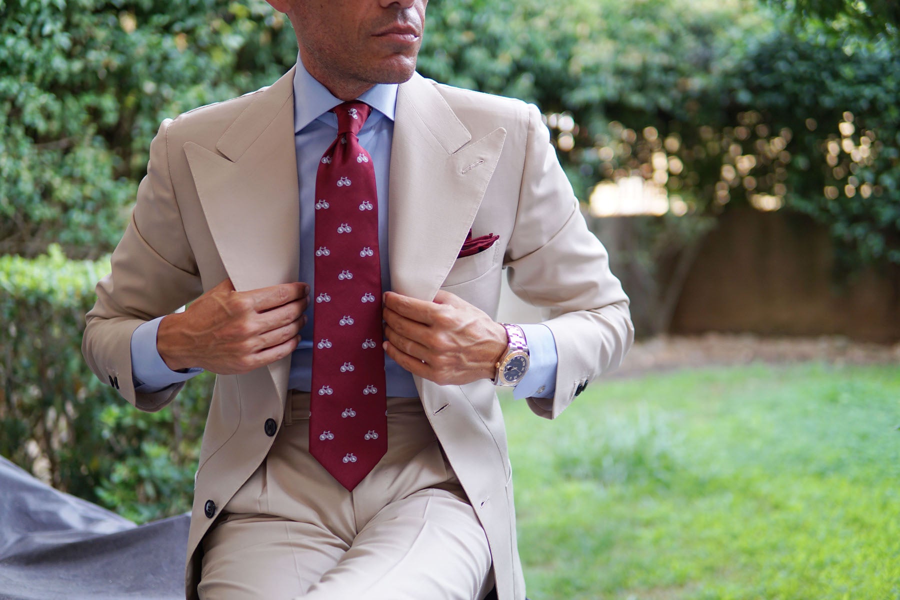 Burgundy French Bicycle Necktie | Red Bike Tie | Men's Coolest Ties AU ...