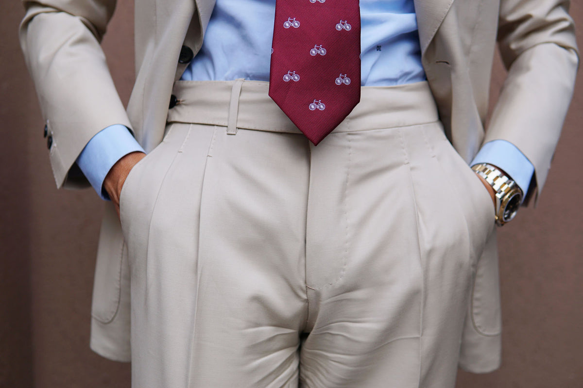 Burgundy French Bicycle Necktie | Red Bike Tie | Men's Coolest Ties AU ...