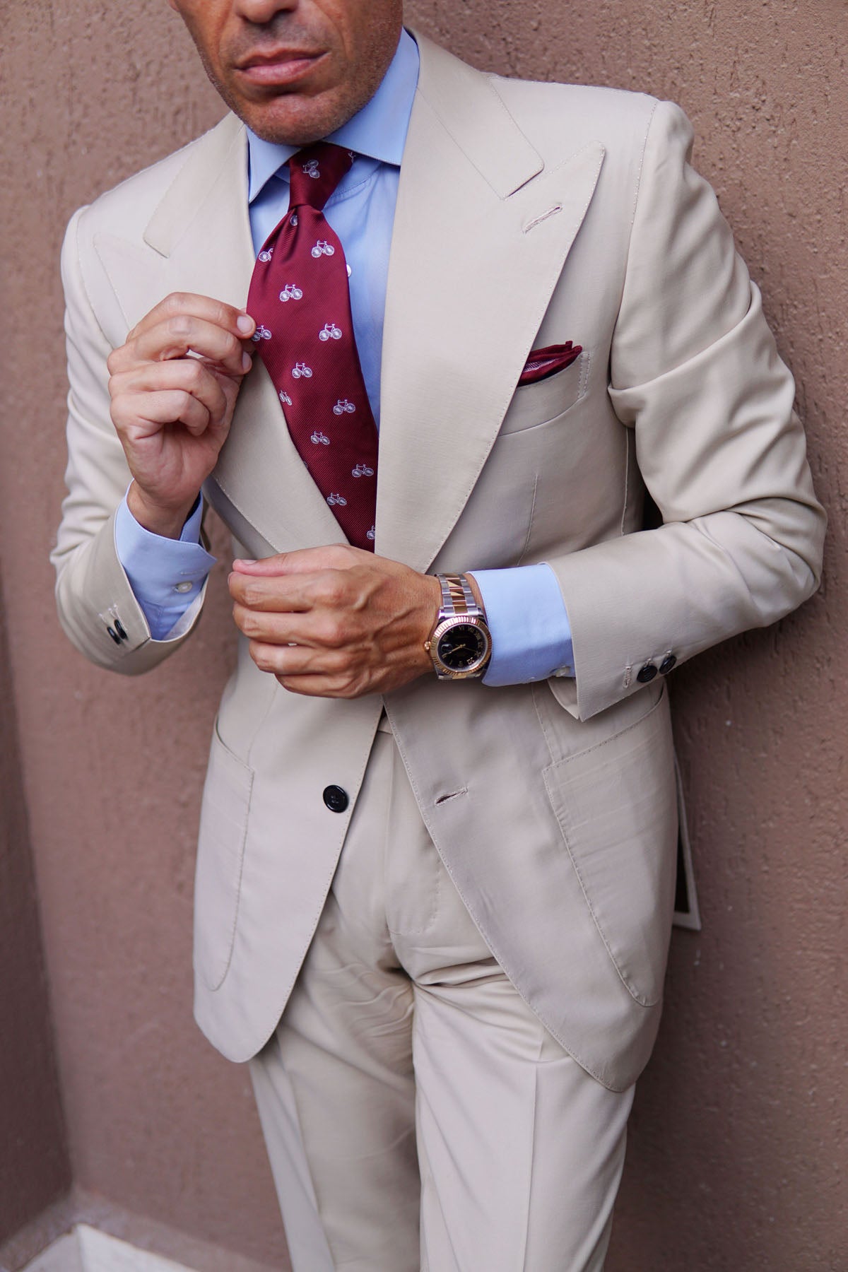 Burgundy French Bicycle Necktie | Red Bike Tie | Men's Coolest Ties AU ...