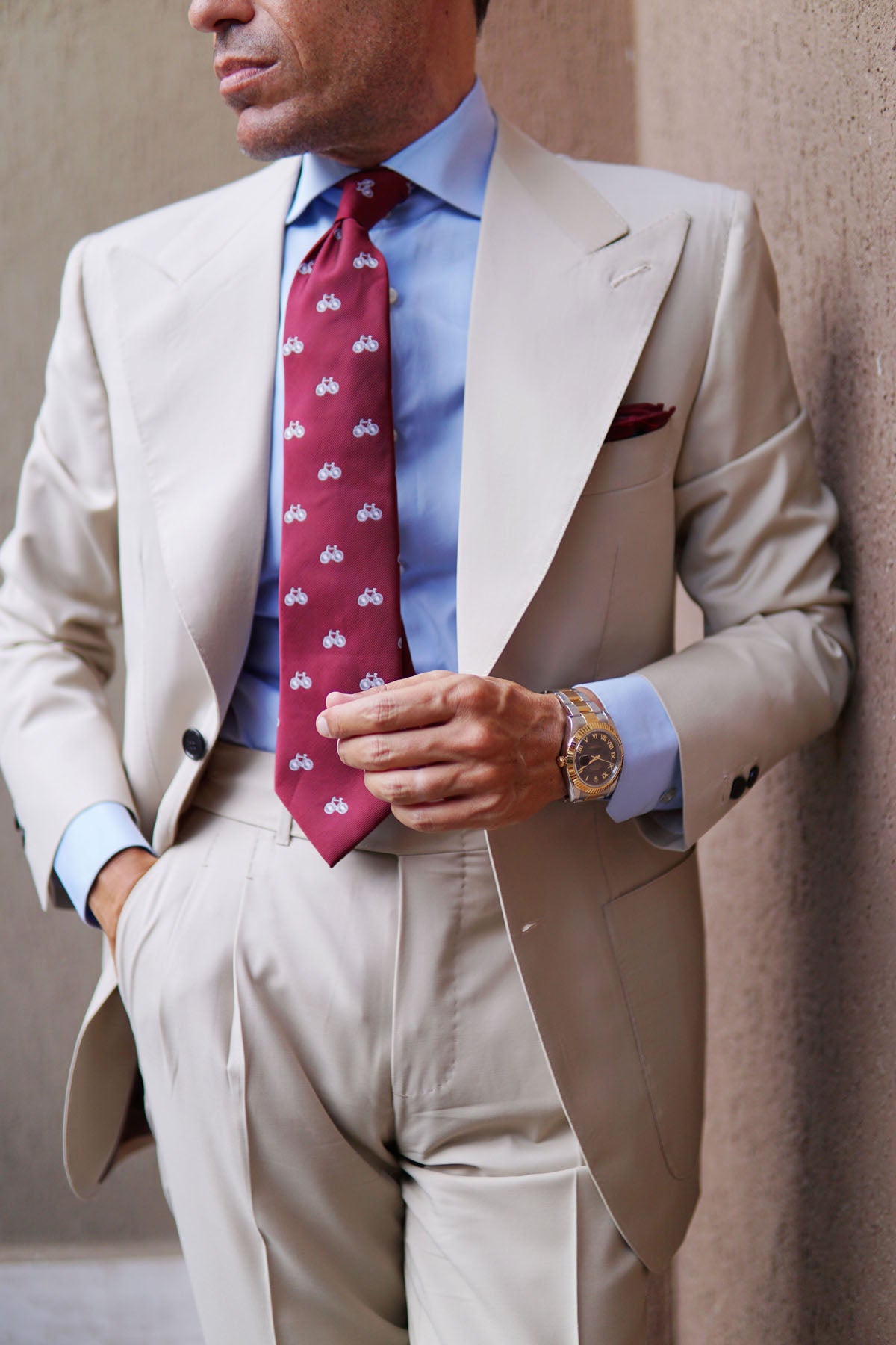 Burgundy French Bicycle Necktie | Red Bike Tie | Men's Coolest Ties AU ...