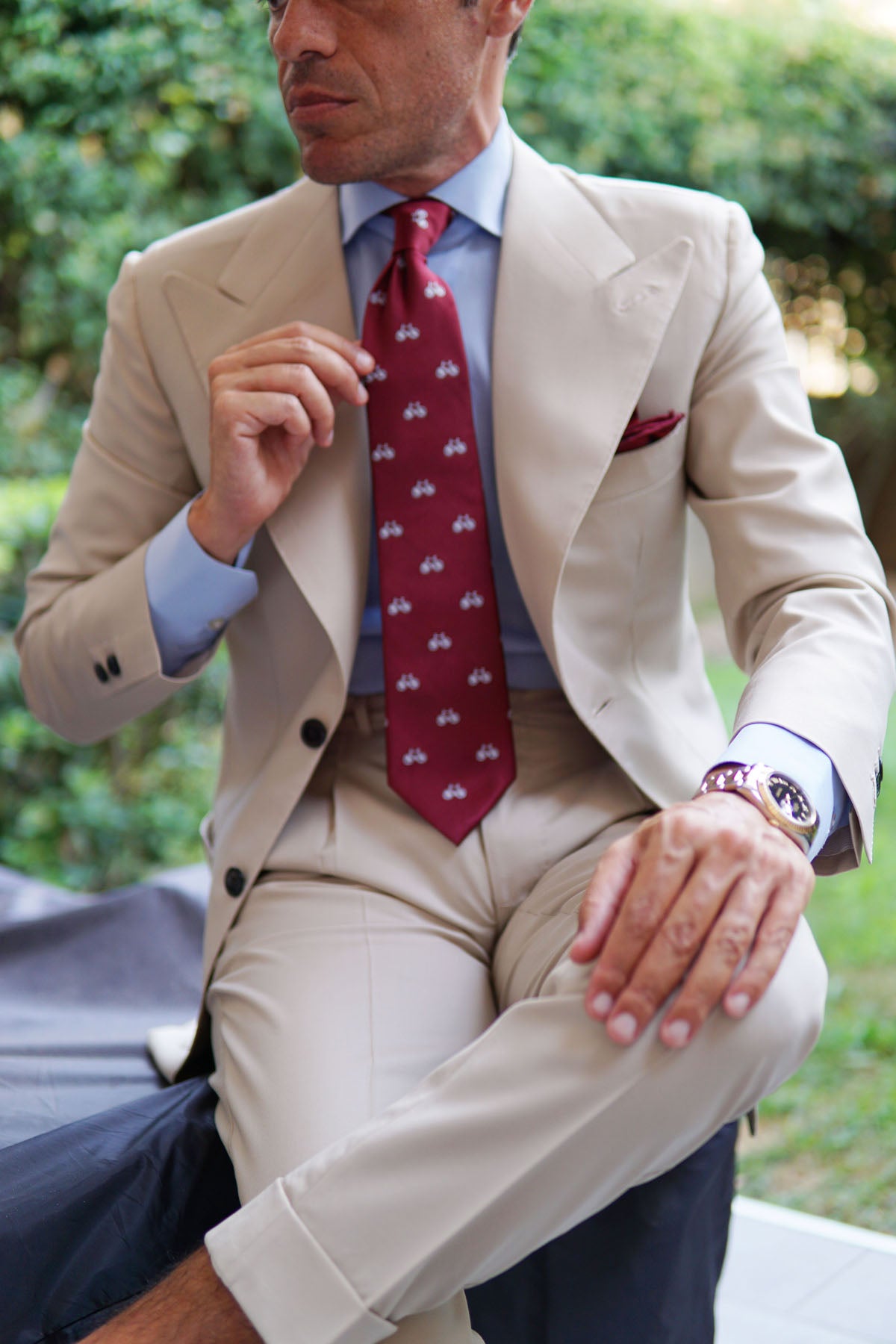 Burgundy French Bicycle Necktie | Red Bike Tie | Men's Coolest Ties AU ...