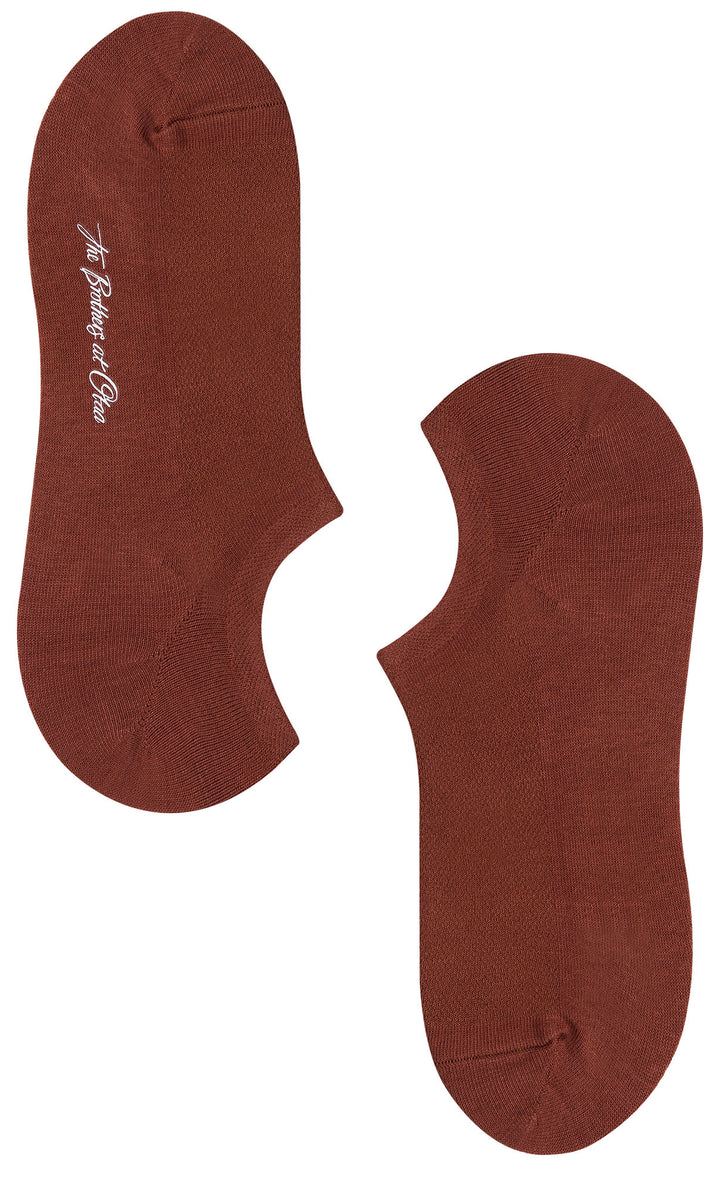 Burnt Golden Brown Low-Cut Socks | Men's Cotton Ankle No Show Socks | OTAA