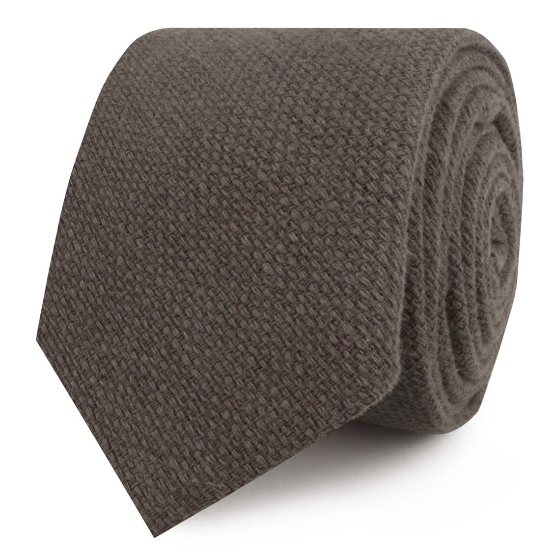 Charcoal Graphite Weave Linen Skinny Tie | Slim Ties AU | OTAA