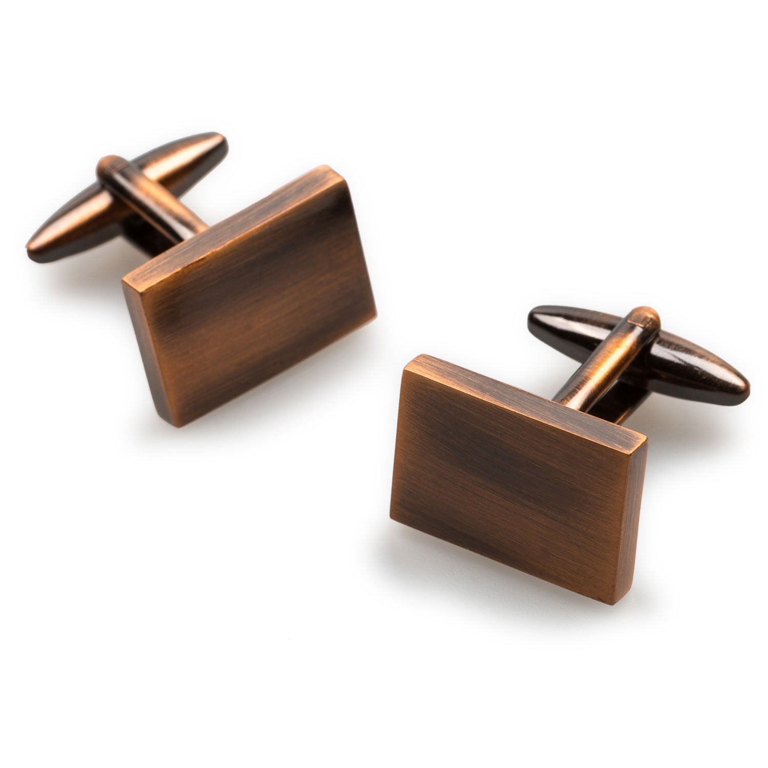 Classic Antique Copper Rectangle Cufflinks | Vintage Brushed Cufflink ...