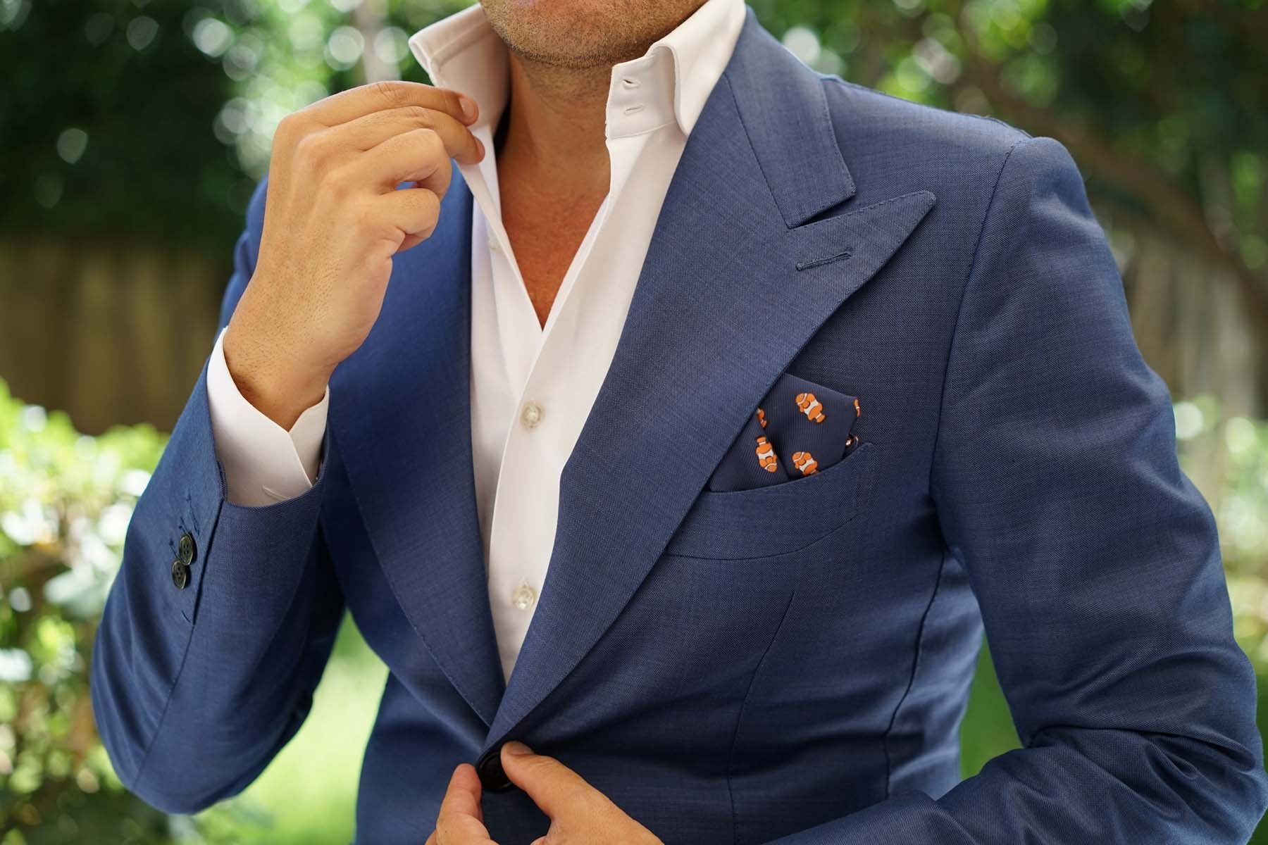 Clown Fish Pocket Square | Animal Mens Squares Handkerchiefs | OTAA