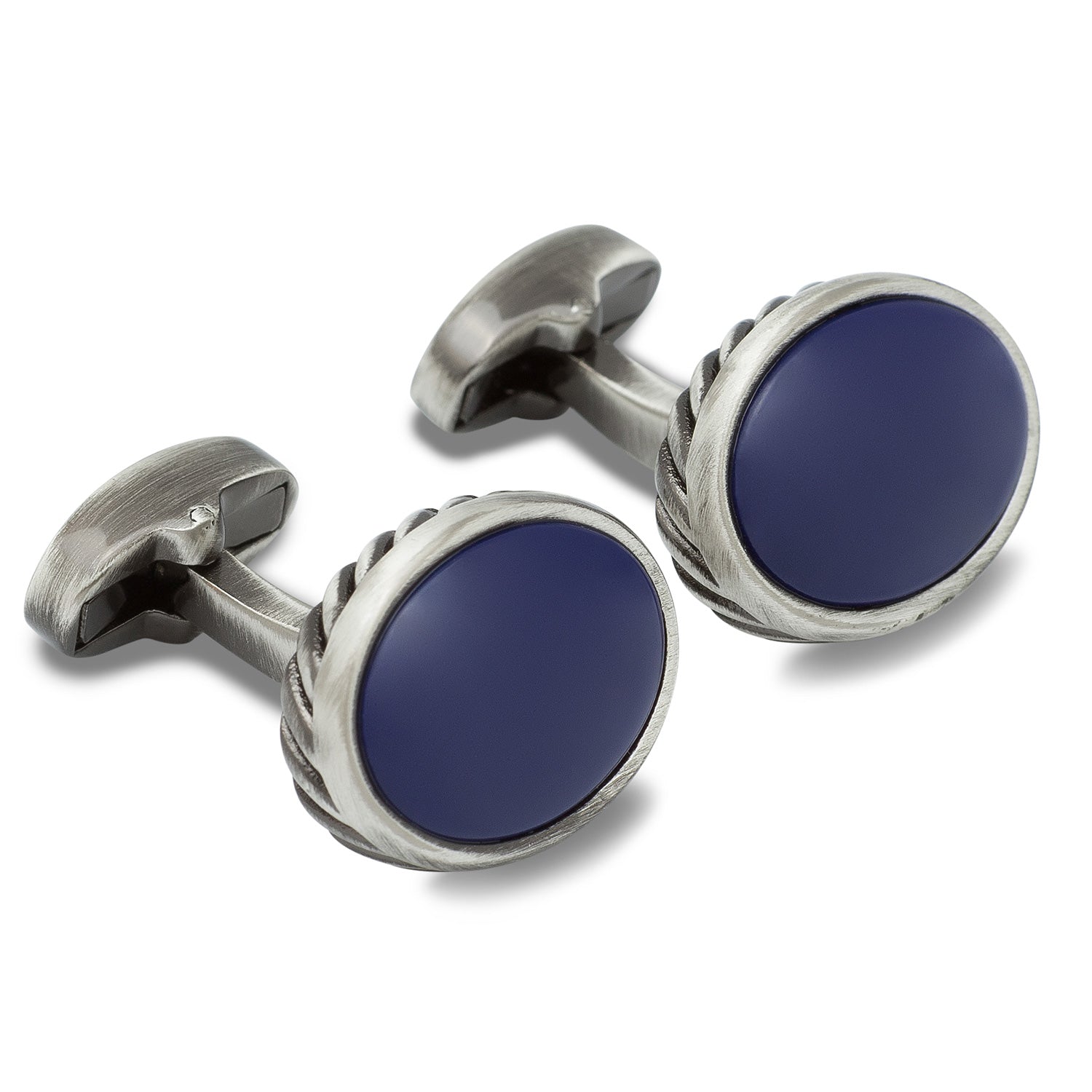 Constantine the Great Blue Cufflinks | Silver Oval Catseye Cuff Links ...