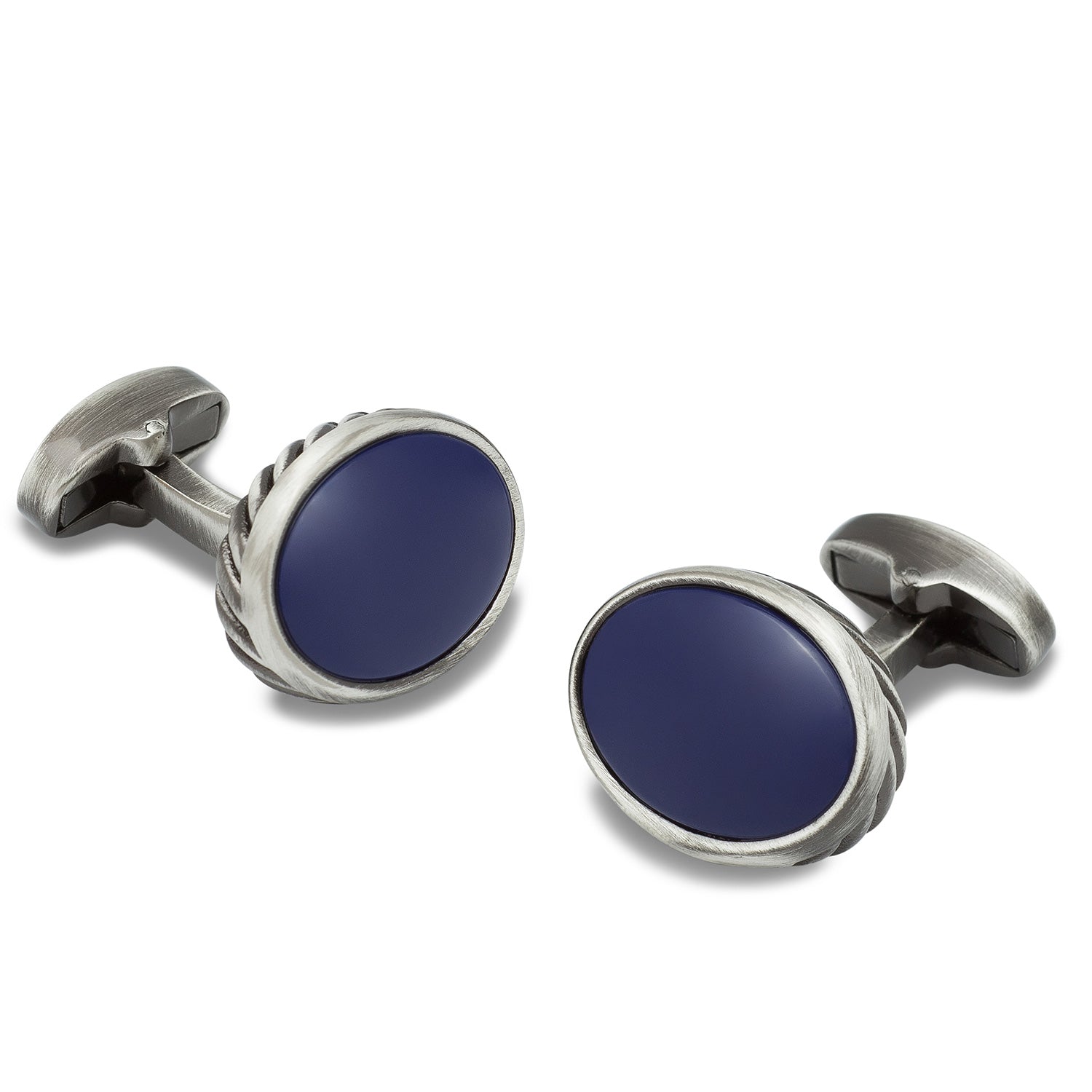 Constantine the Great Blue Cufflinks | Silver Oval Catseye Cuff Links ...