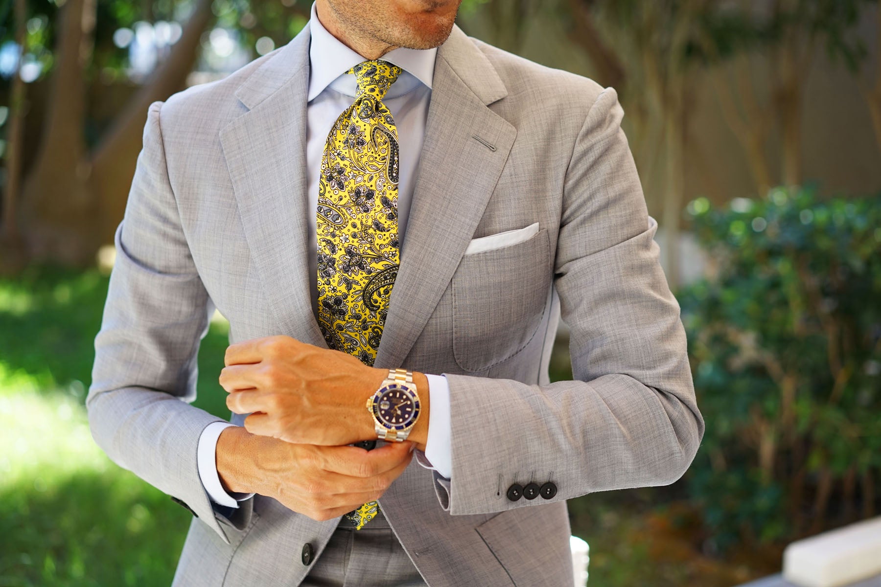 Cyrus Yellow Paisley Necktie | Buy Vintage Tie | Designer Ties for Men ...