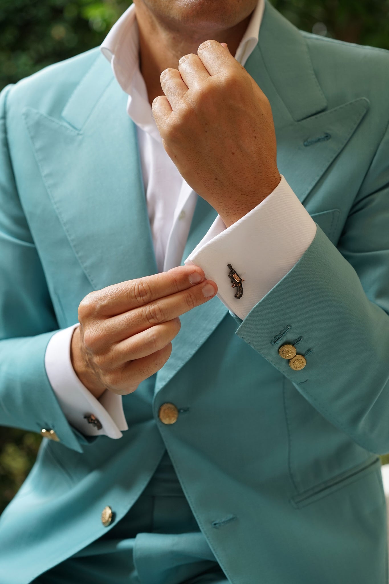 Dark Revolver Gun Cufflinks | Shooting Cufflink | Hunting Cuff Links | OTAA