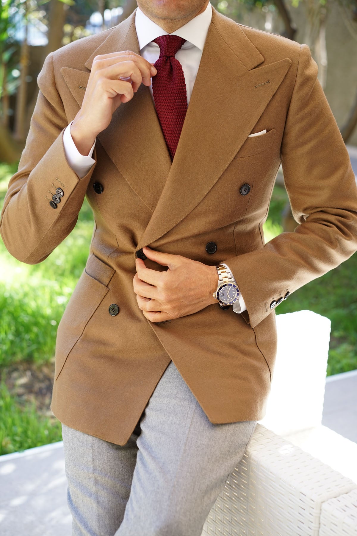 Dark Rosewood Maroon Pointed Knitted Tie | Knit Ties Knits Necktie ...