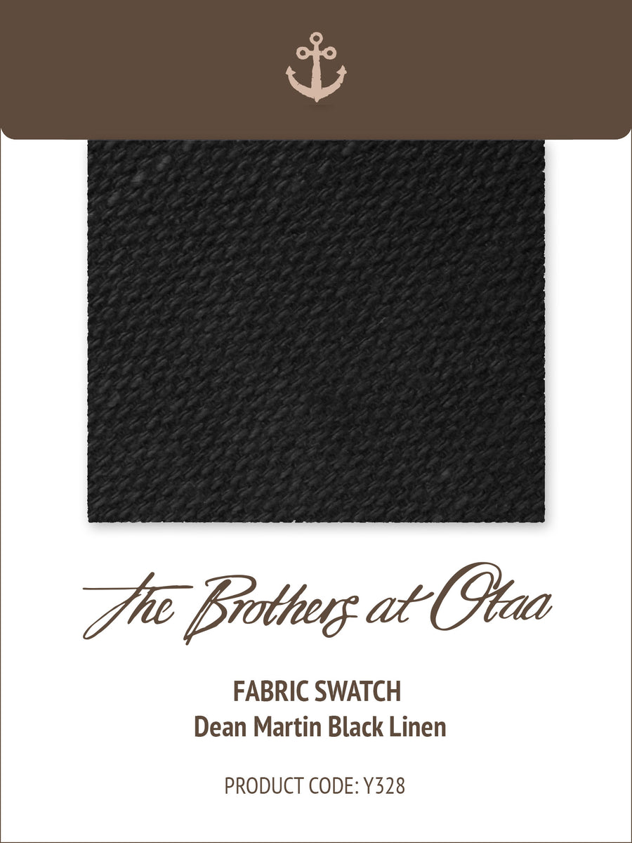 Mr Martin Black Linen Fabric Swatch | OTAA