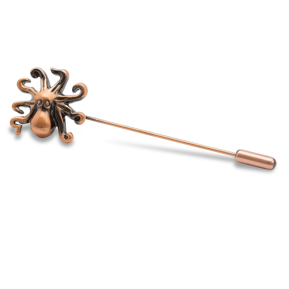 Molina Octopus Lapel Pin | Nautical Animal Copper Metal Lapel Pins | OTAA