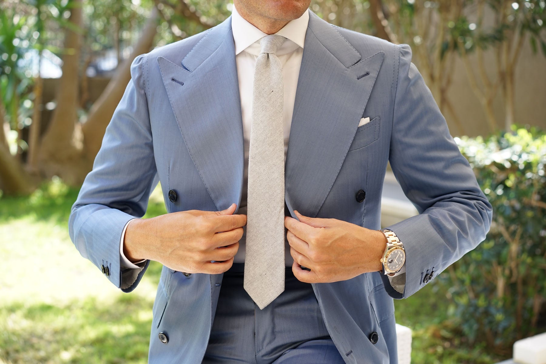 Dry Grey Donegal Linen Skinny Tie | Light Gray Slim Ties Thin Neckties ...