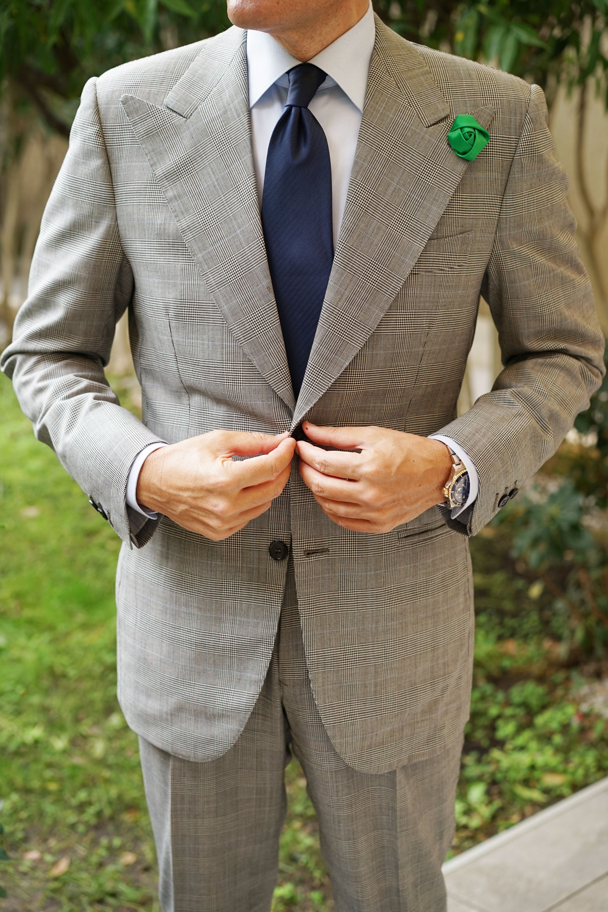 Emerald Green Satin Rose Lapel Pin | Mens Suit Flower Boutonniere Pins ...
