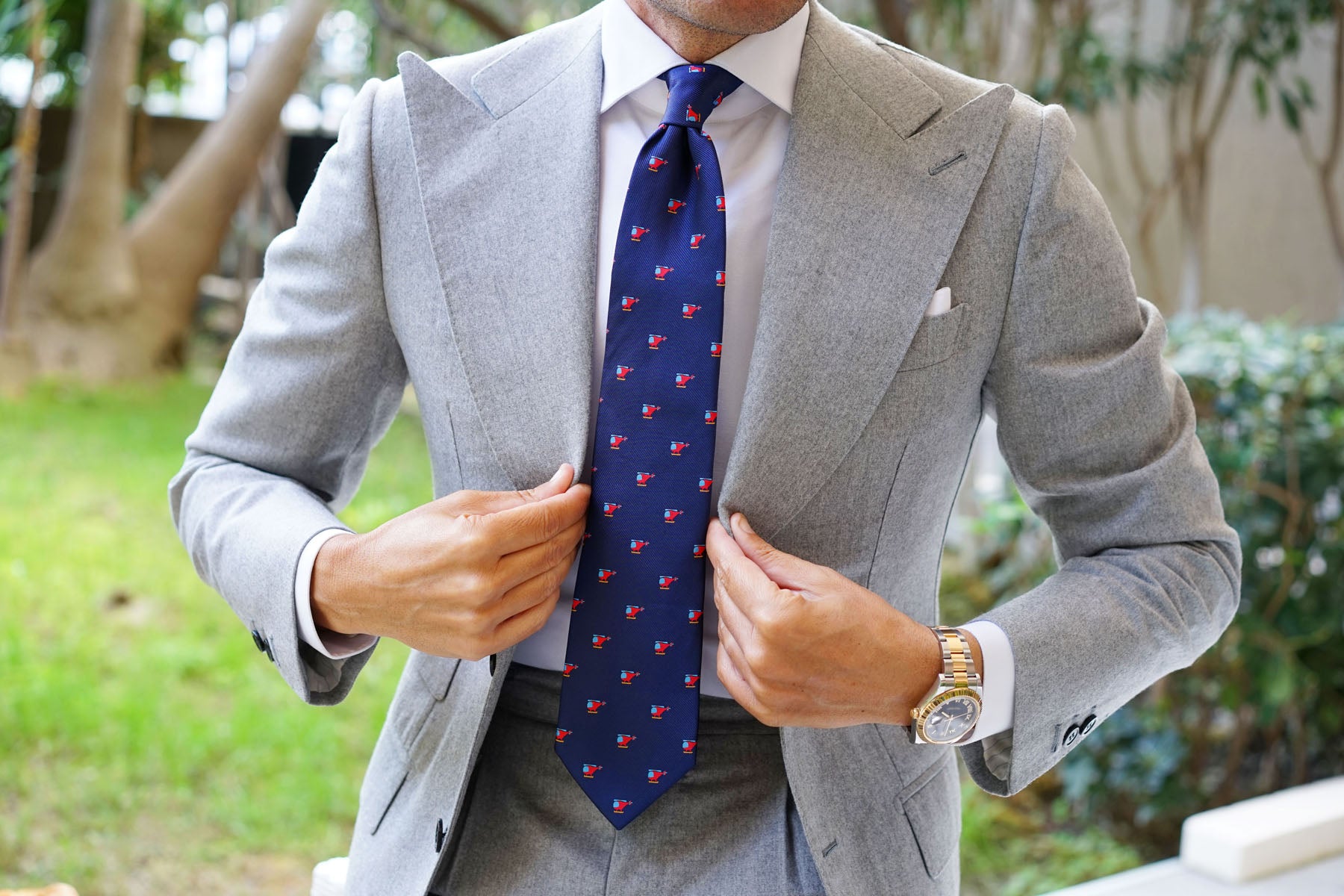 Eurocopter Necktie | Navy Blue Helicopter Tie | Men's Airplane Ties AU ...