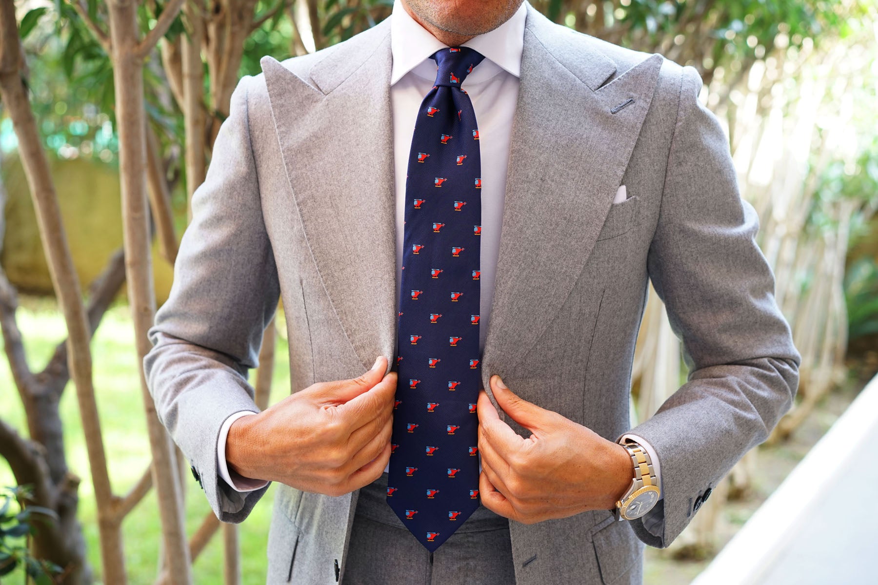 Eurocopter Necktie | Navy Blue Helicopter Tie | Men's Airplane Ties AU ...