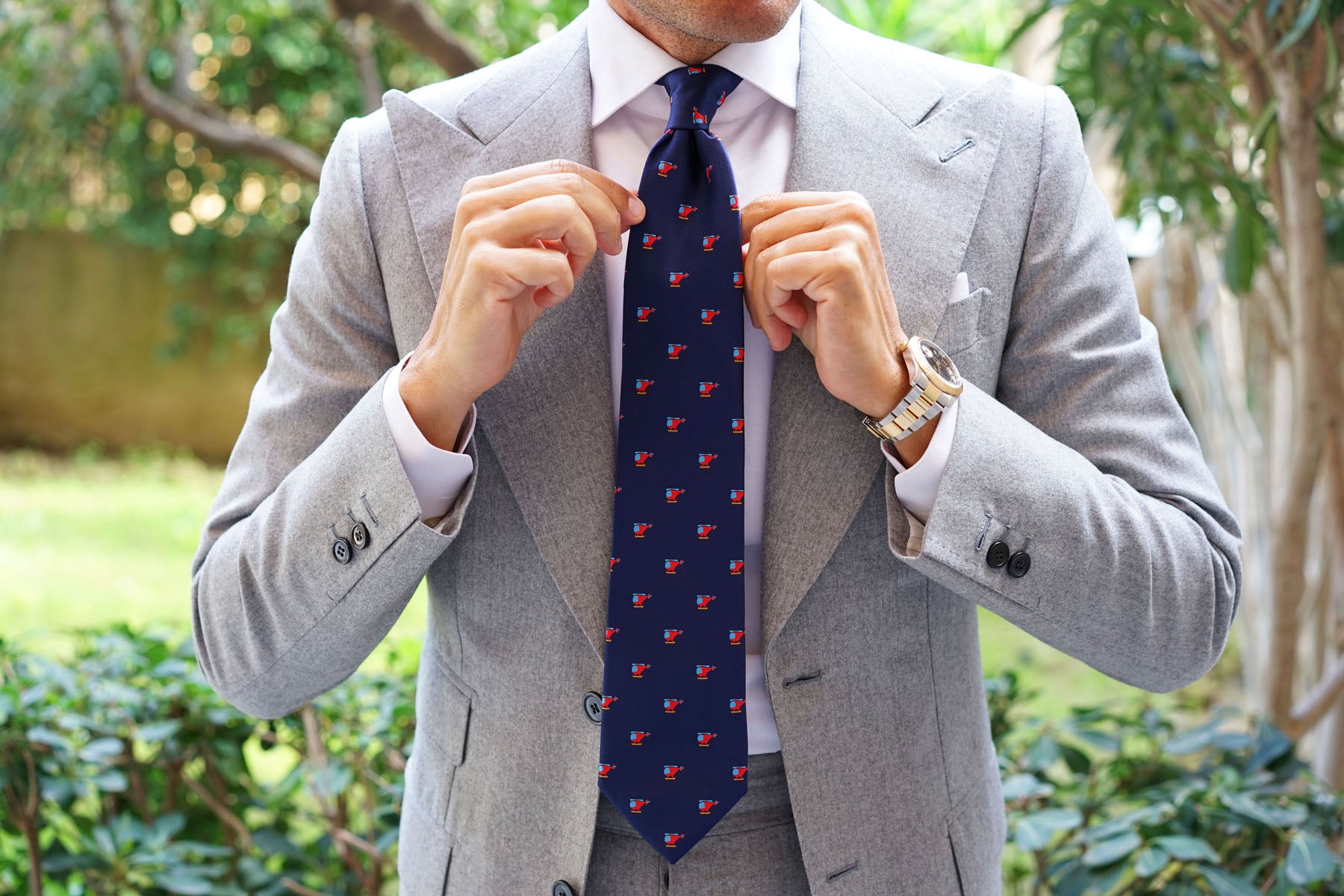 Eurocopter Necktie | Navy Blue Helicopter Tie | Men's Airplane Ties AU ...