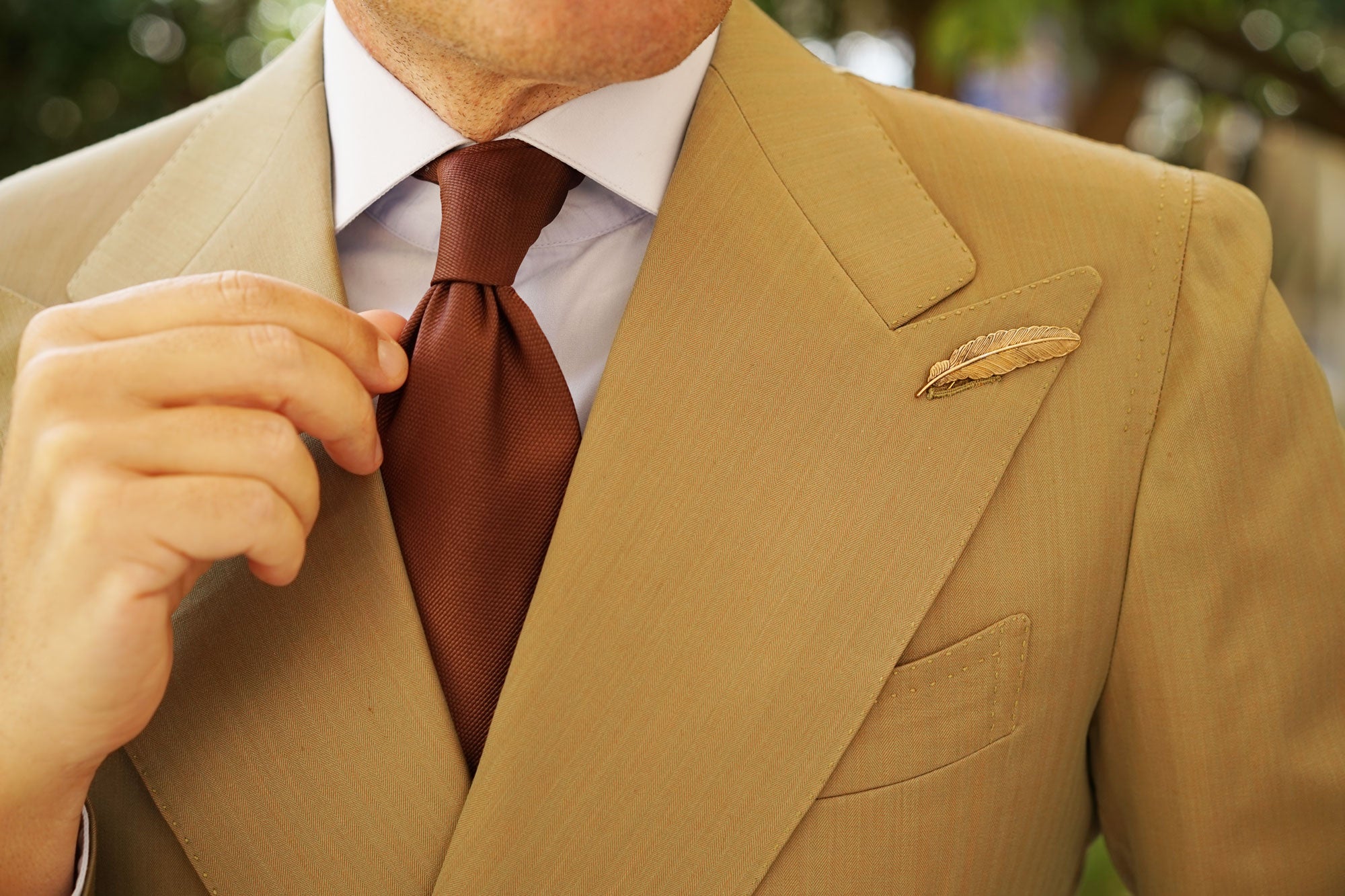 Feather Lapel Pin | Quill Pen Rose Gold Metal Lapel Pins | Suit Pin | OTAA