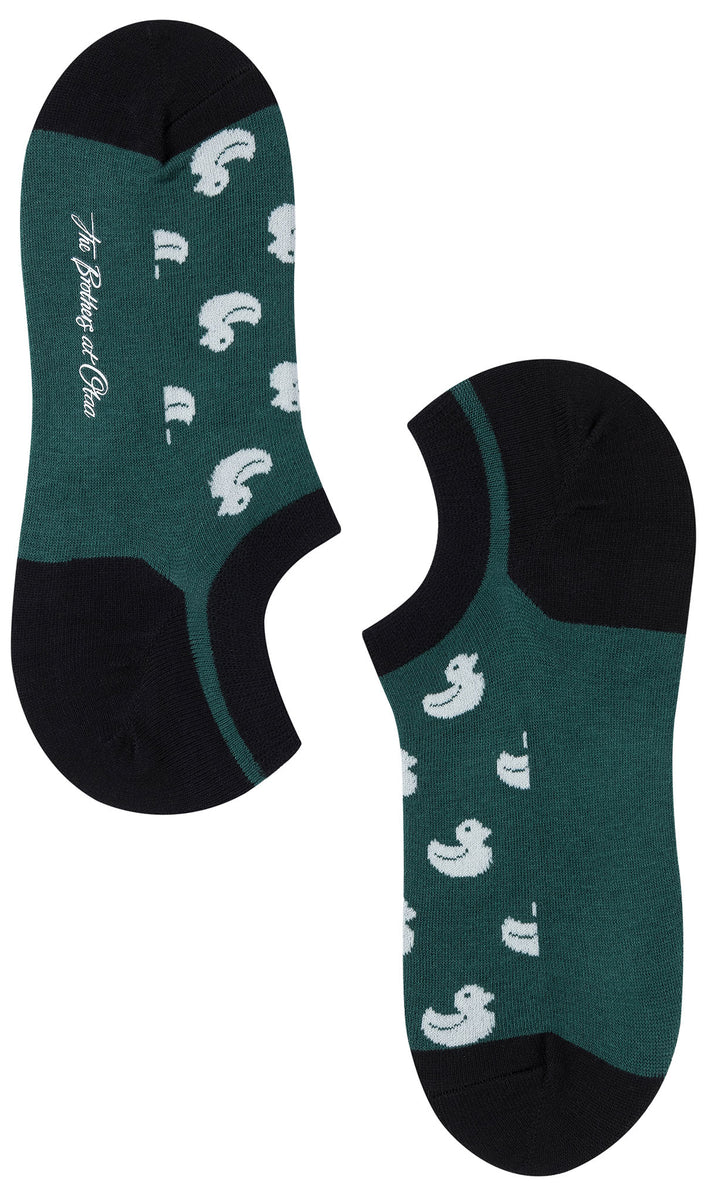 Forest Green Duckling Low Cut Socks | Men's Animal Cotton Ankle Socks ...
