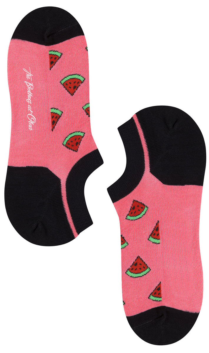 Fresh Watermelon Low Cut Socks | Men's Happy Fruit Pink Ankle Socks | OTAA