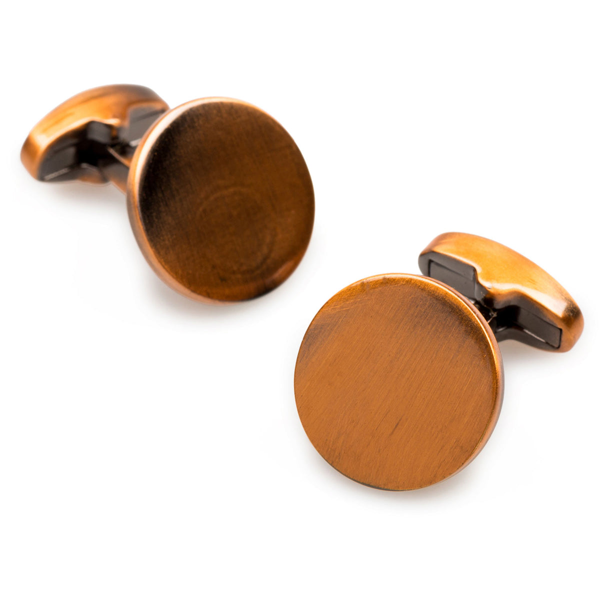 Old New York Antique Copper Circle Cufflinks | Round Cuff Links | OTAA