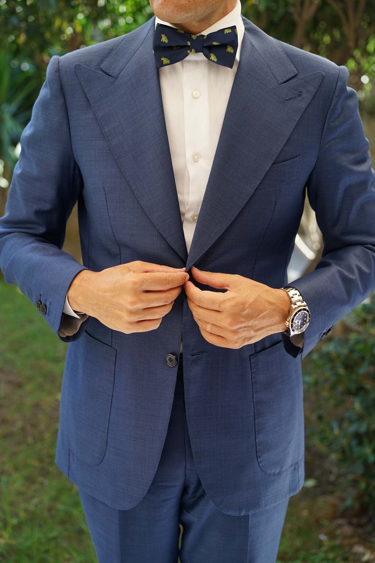 Gero Gero Frog Bow Tie | Animal Print Bowtie | Men's Pre-Tied Bow Ties ...