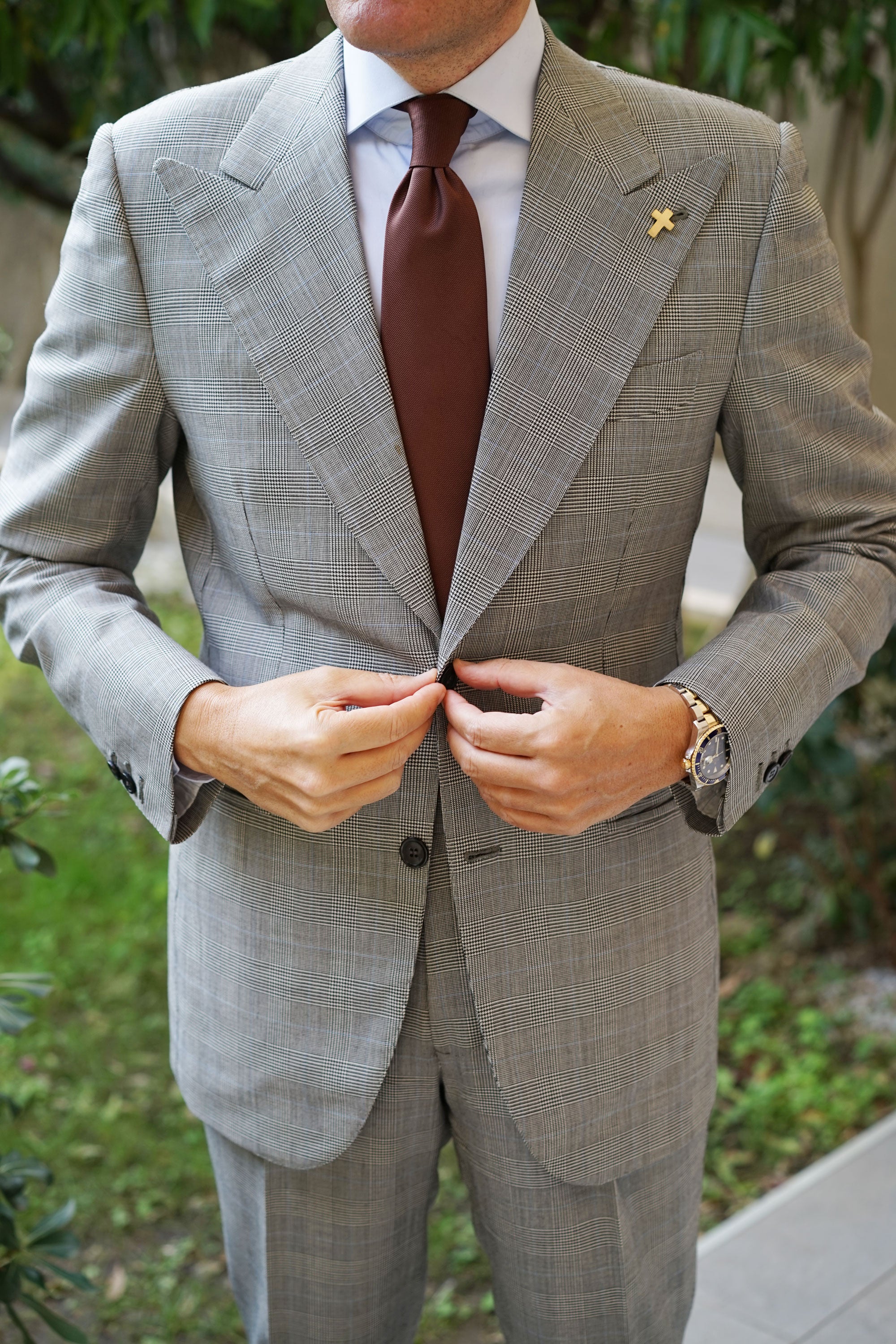 Gold Latin Cross Lapel Pin | Christian Metal Lapel Pins | Suit Pins | OTAA