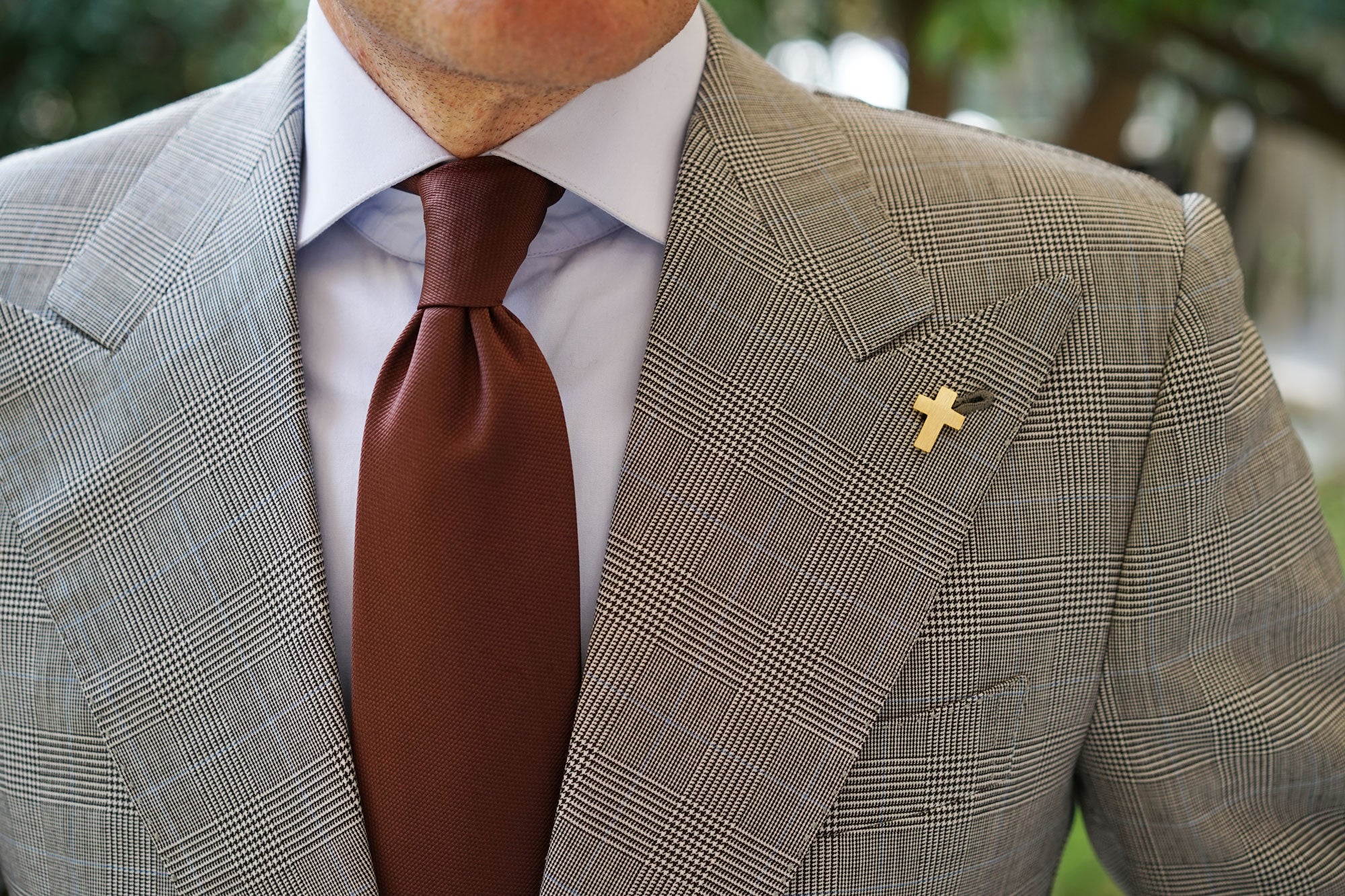 Gold Latin Cross Lapel Pin | Christian Metal Lapel Pins | Suit Pins | OTAA