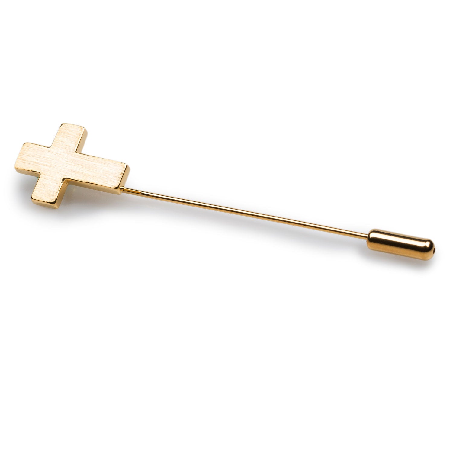Gold Latin Cross Lapel Pin | Christian Metal Lapel Pins | Suit Pins | OTAA