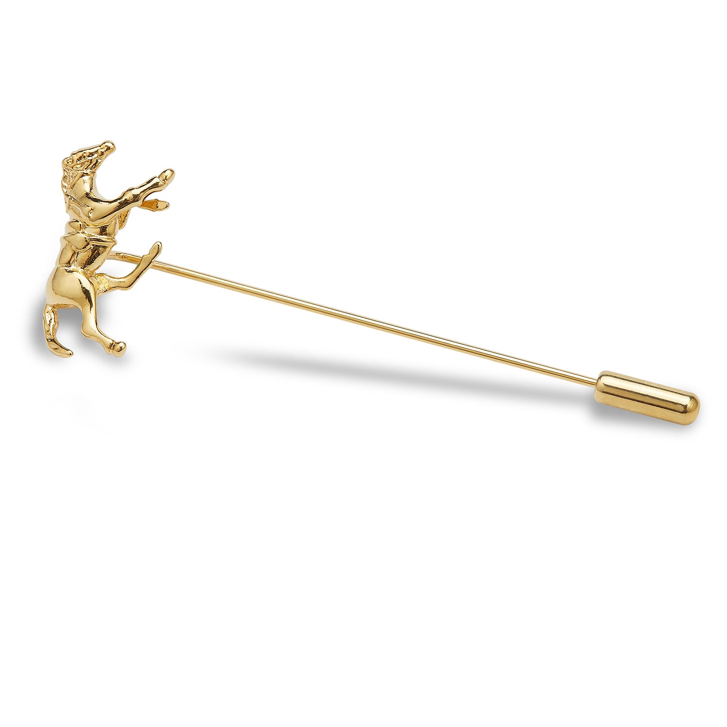 Golden Racehorse Lapel Pin | Horse Racing Metal Lapel Pins | OTAA