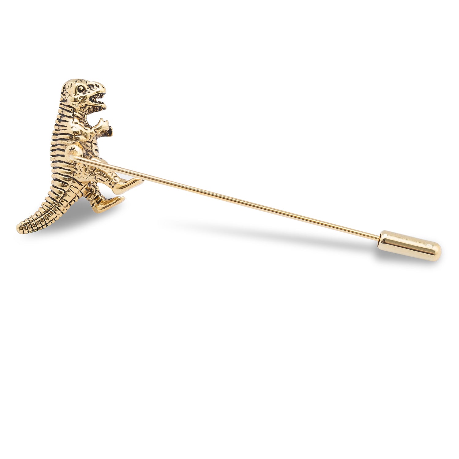 Golden T-Rex Lapel Pin | Dinosaur Skeleton Metal Lapel Pins | Suit Pin ...