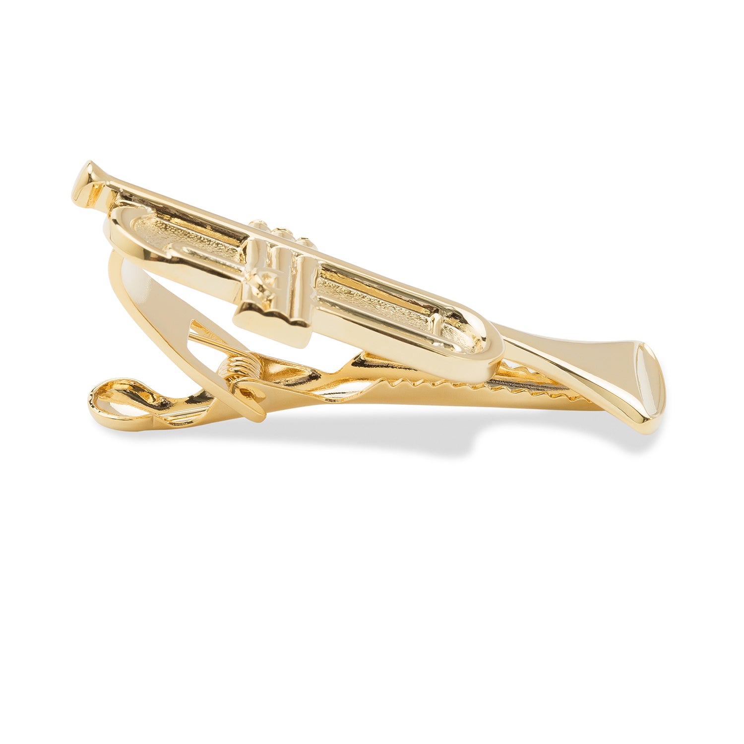 Golden Trumpet Tie Bar | Swank Orchestra Musical Instrument Tie Clip | OTAA