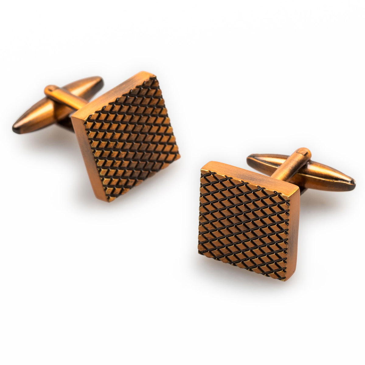 Gothenburg Antique Copper Cufflinks | Harlequin Diamond Cuff Links | OTAA
