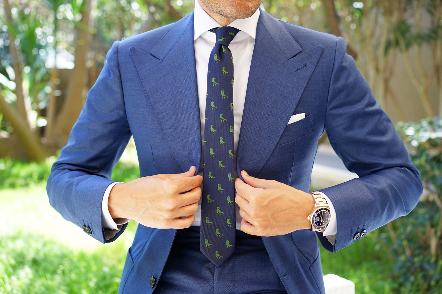 Green T-Rex Dinosaur Skinny Tie | Animal Slim Ties Men Novelty Necktie ...