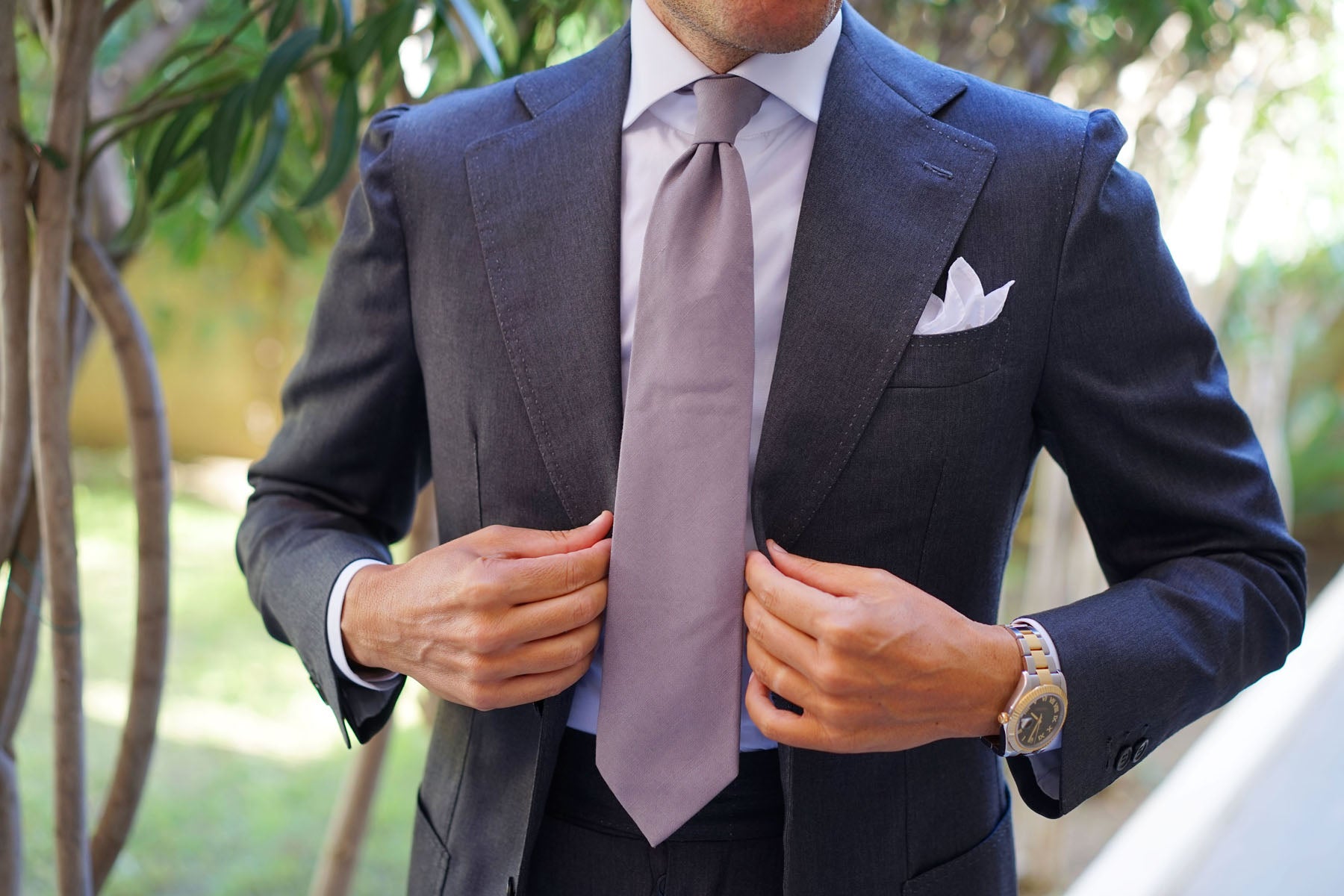 Grey Slub Linen Necktie | Men's Gray Tie | Business Casual Ties Online ...