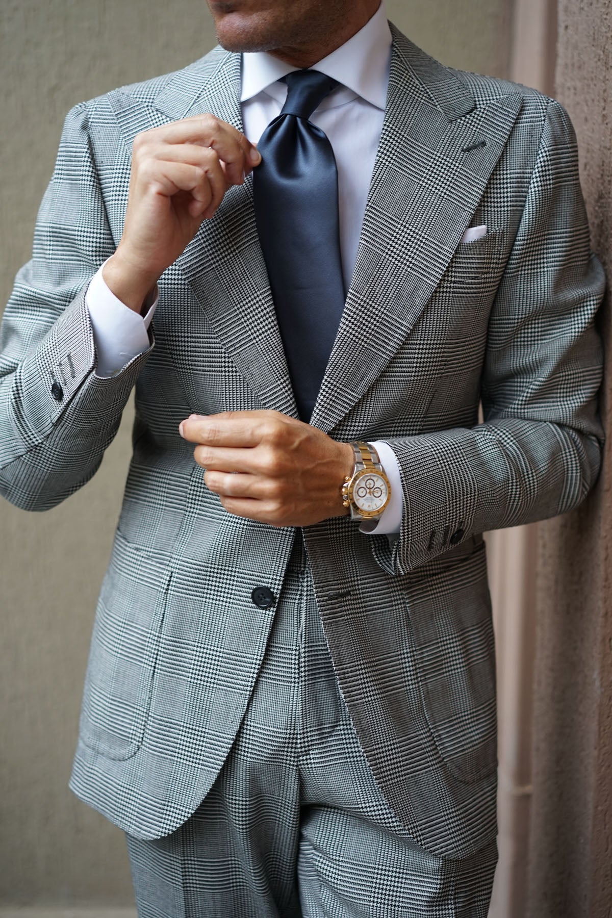 Gun Grey Satin Necktie | Men's Charcoal Tie | Professional Ties Online ...