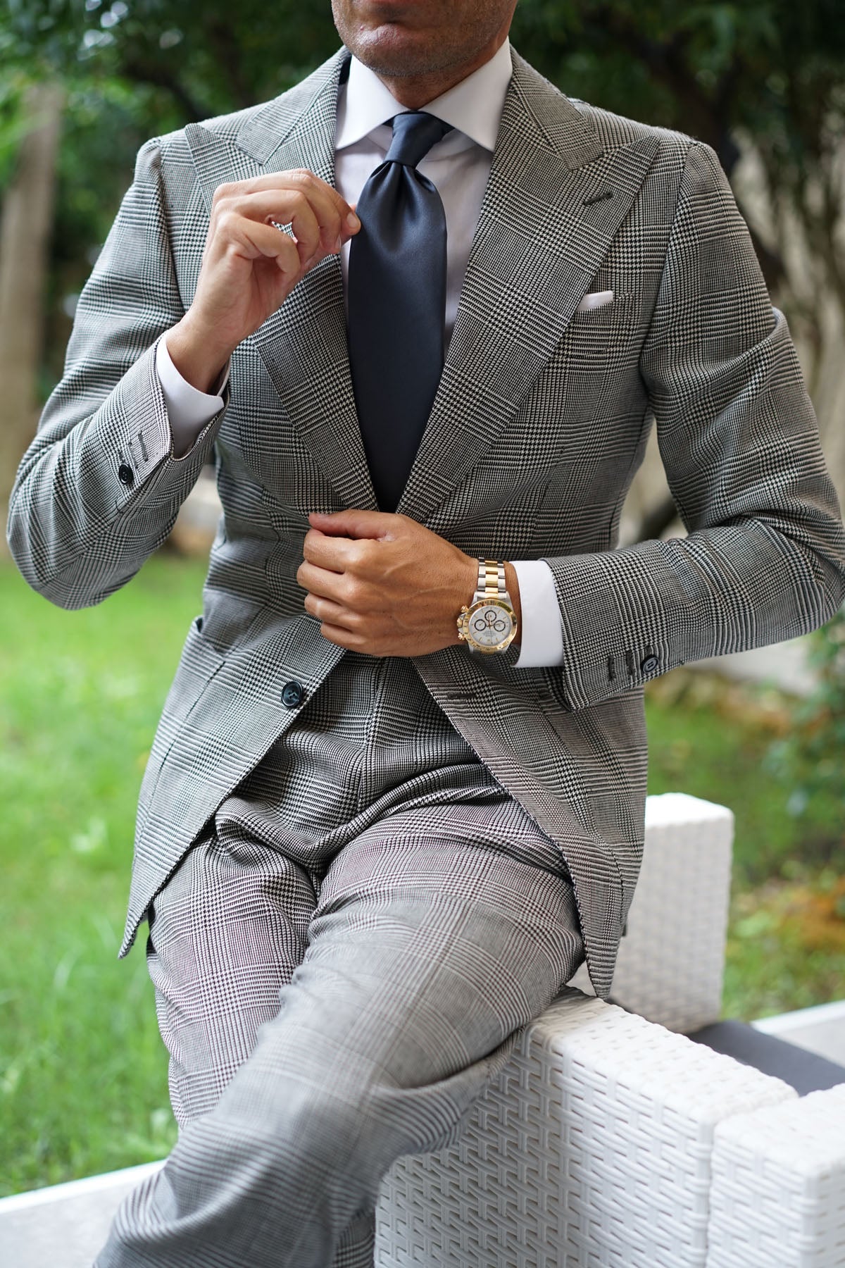 Gun Grey Satin Necktie | Men's Charcoal Tie | Professional Ties Online ...