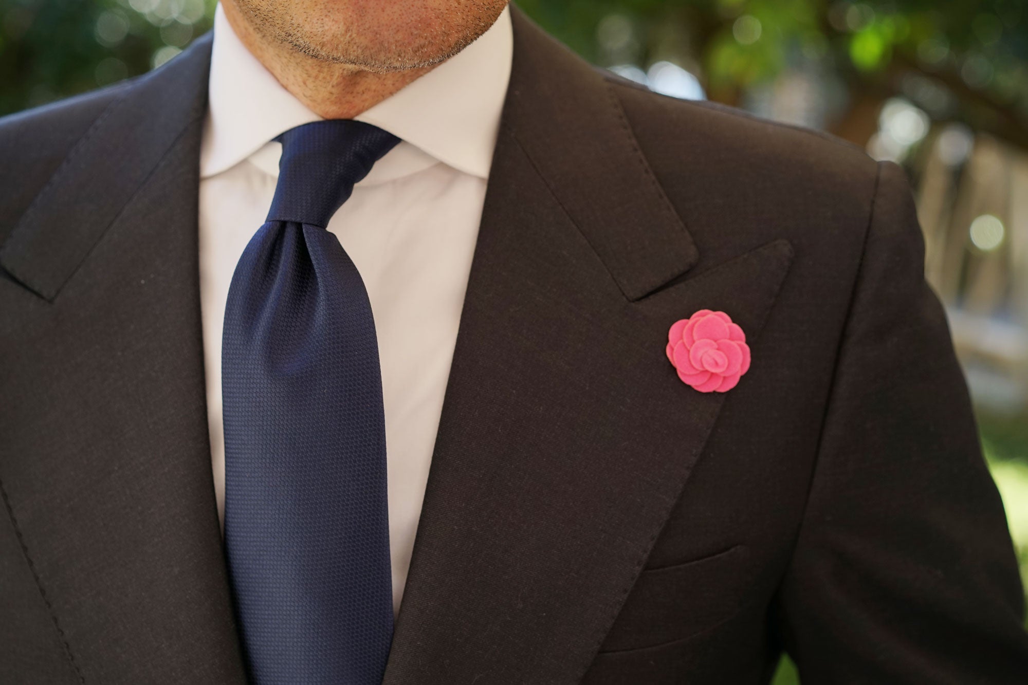 Hot Pink Mini Velvet Lapel Pin | Camellia Flower Mens Boutonniere Pins ...