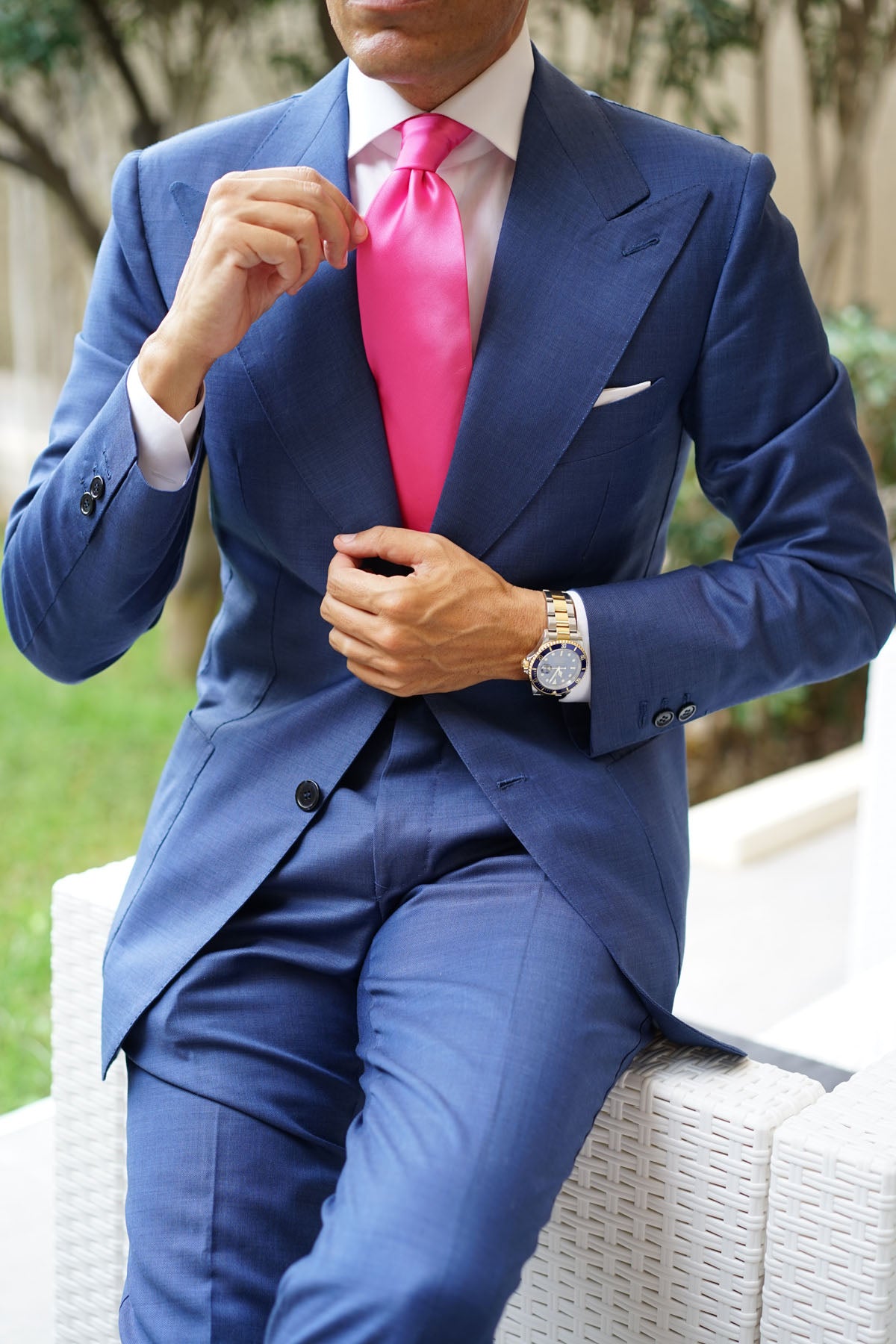 Hot Pink Tie | Shop Fuchsia Ties | Satin Wedding Ties | Men's Neckties ...