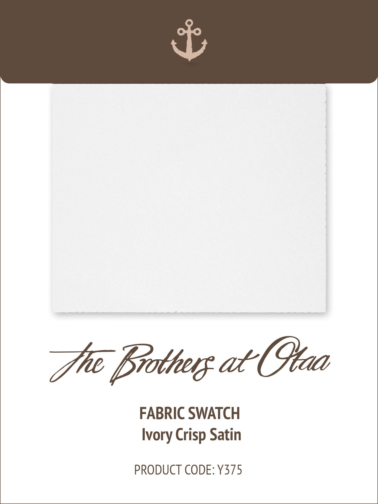 Ivory Crisp Satin Fabric Swatch | OTAA
