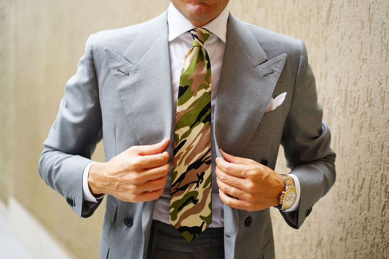 Jungle Green Camo Tie | Army Ties | Men's Camouflage Military Neckties ...