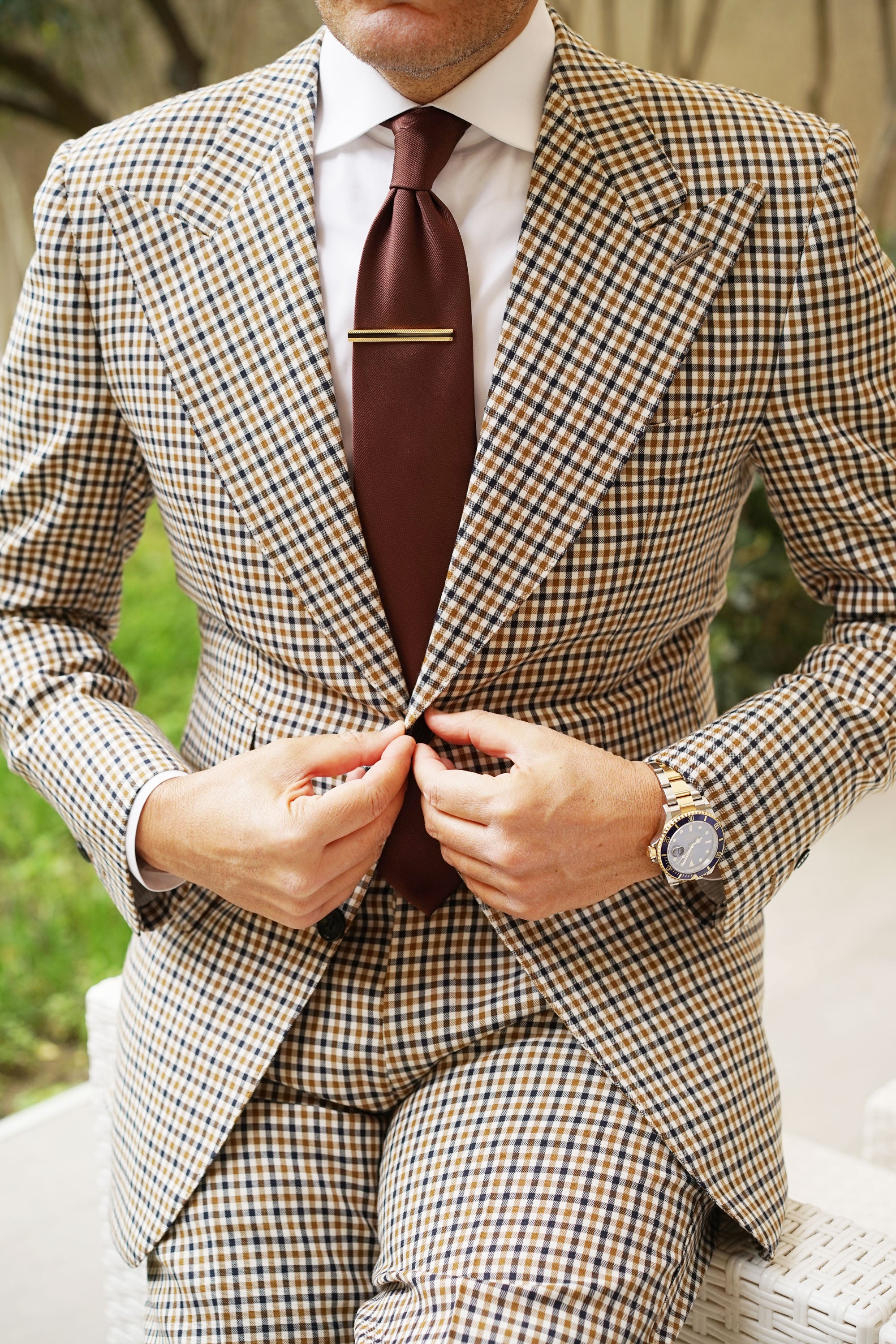 Packer Gold Tie Bar | Swank Black Line Centre Tie Clip & Tiepin | OTAA