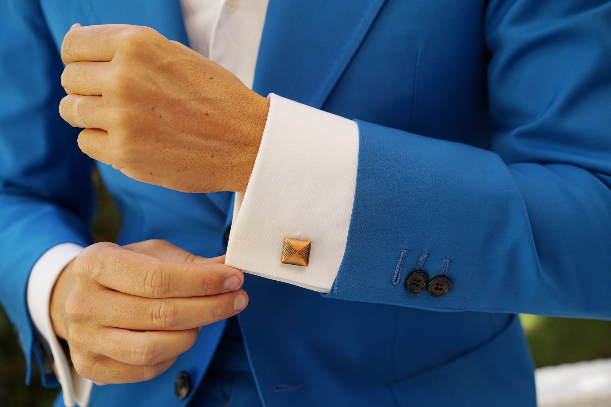 King Tut Antique Copper Cufflinks | Mens Vintage Pyramid Cuff Links | OTAA