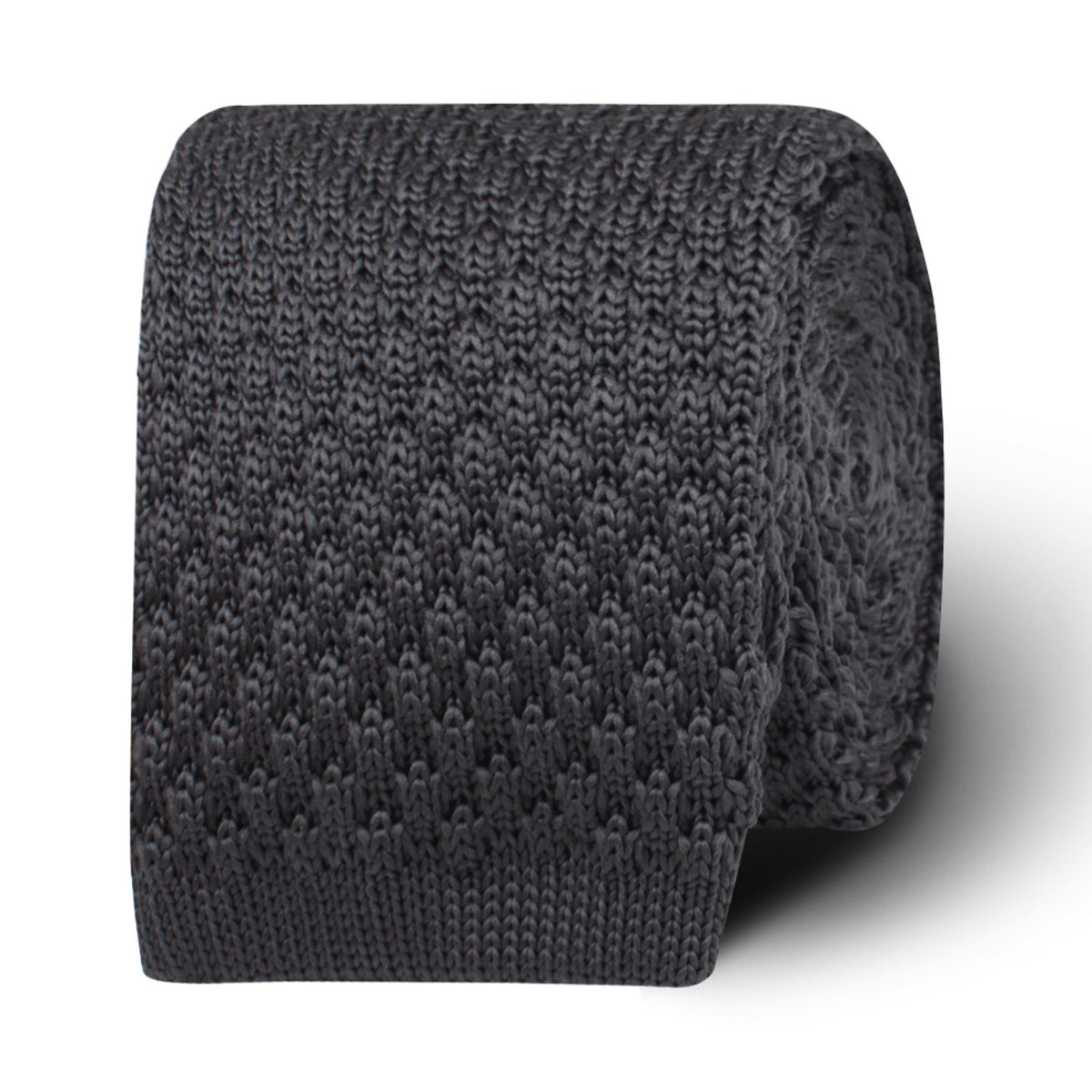 Kingston Grey Knitted Tie | Mens Slim Woven Men Knit Ties | OTAA