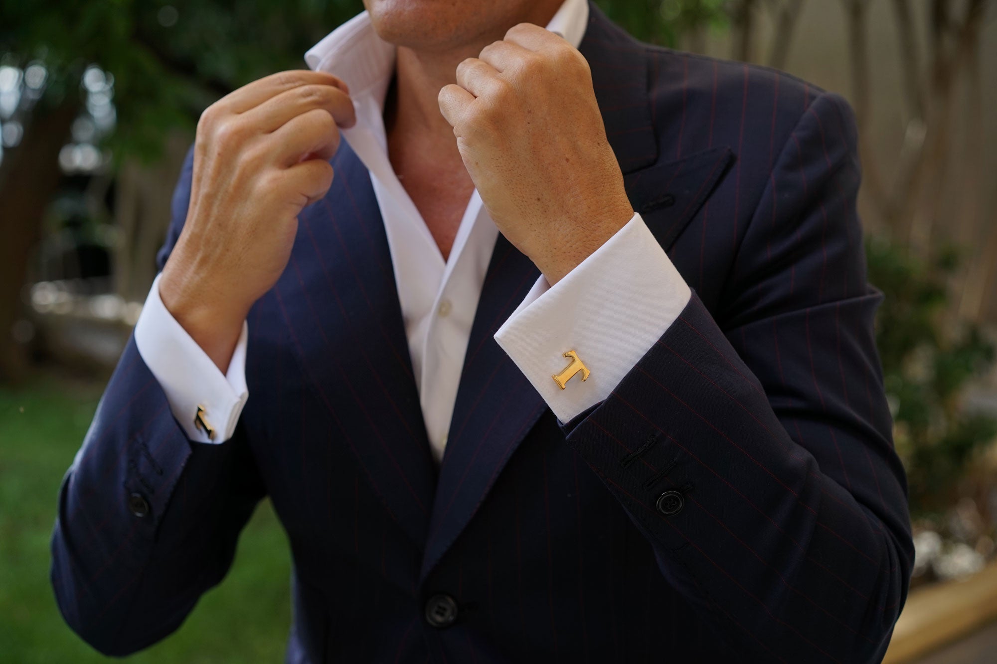 Letter T Gold Cufflinks | Monogrammed Initials Personalised Cuff Links ...