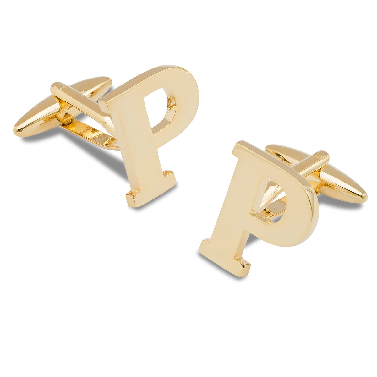Letter P Gold Cufflinks | Monogrammed Initials Personalised Cuff Links ...